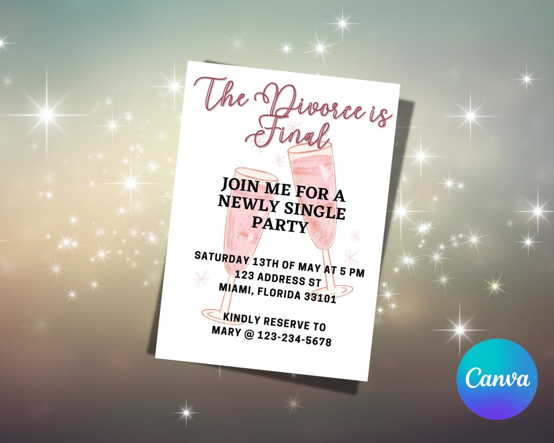 Divorce Party Invitation Divorce Celebration Party Empowerment Divorce ...