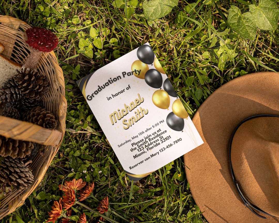 Graduation Card | Balloons Design | Downloaded Graduation Invitation ...