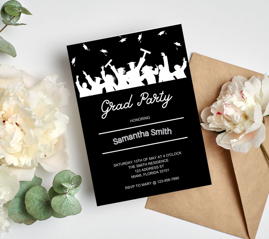 Simple Graduation Card Invitation Downloaded Graduation - Etsy