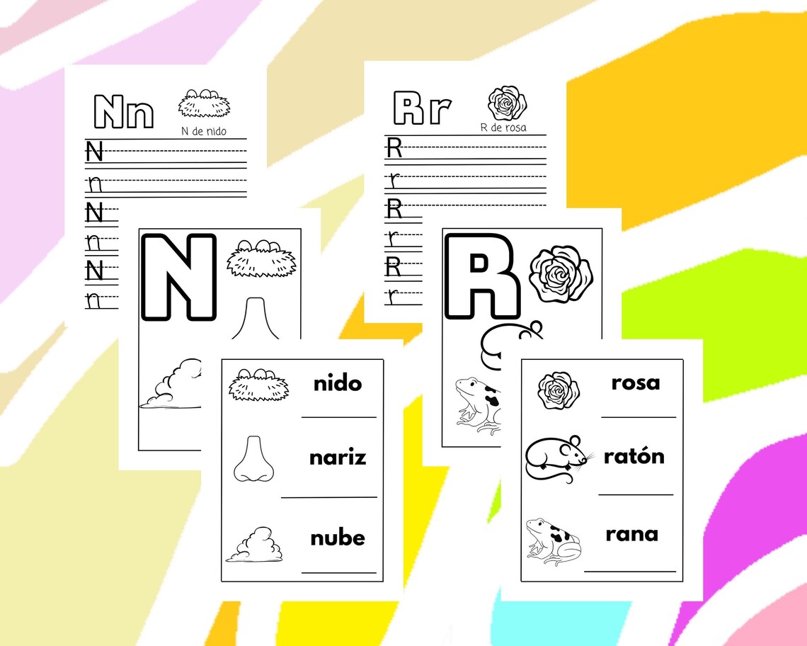Spanish Alphabet Printable Worksheets: Homeschool Learning (digital ...