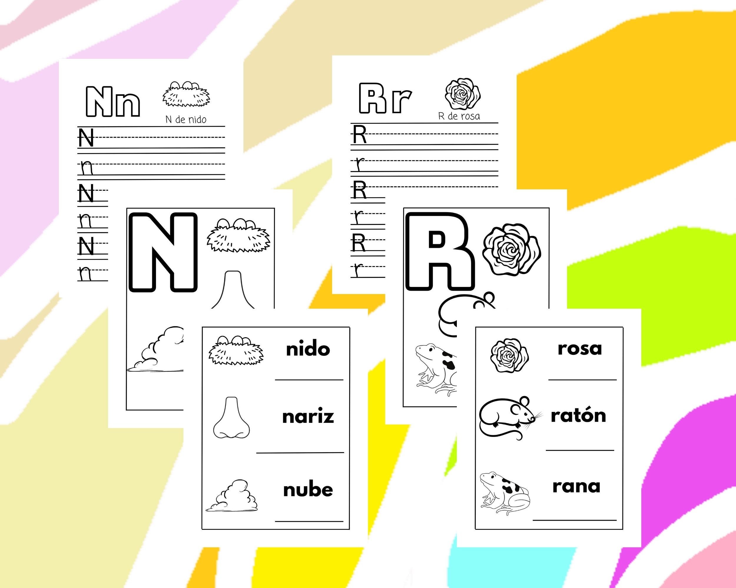 Spanish Alphabet Printable Worksheets: Homeschool Learning (digital ...
