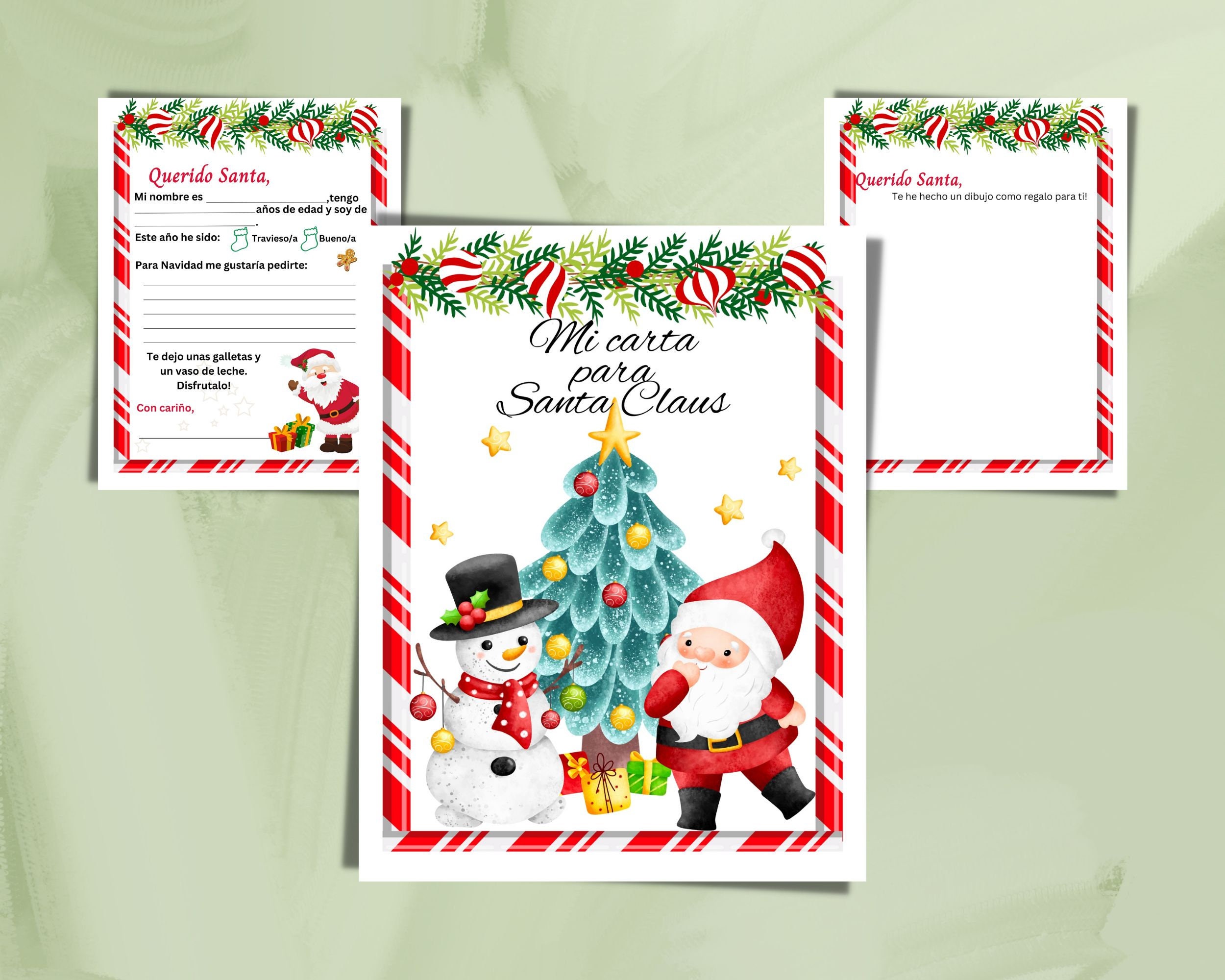 Carta Para Santa Lista De Deseos Navidad Carta Para Santa Claus ...