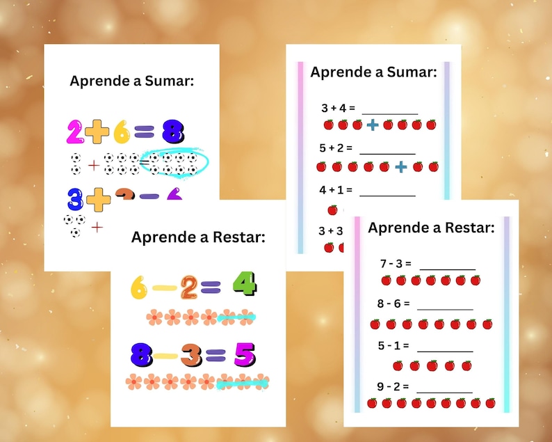 Spanish Math Worksheets: Addition & Subtraction, Single Digit (PDF ...