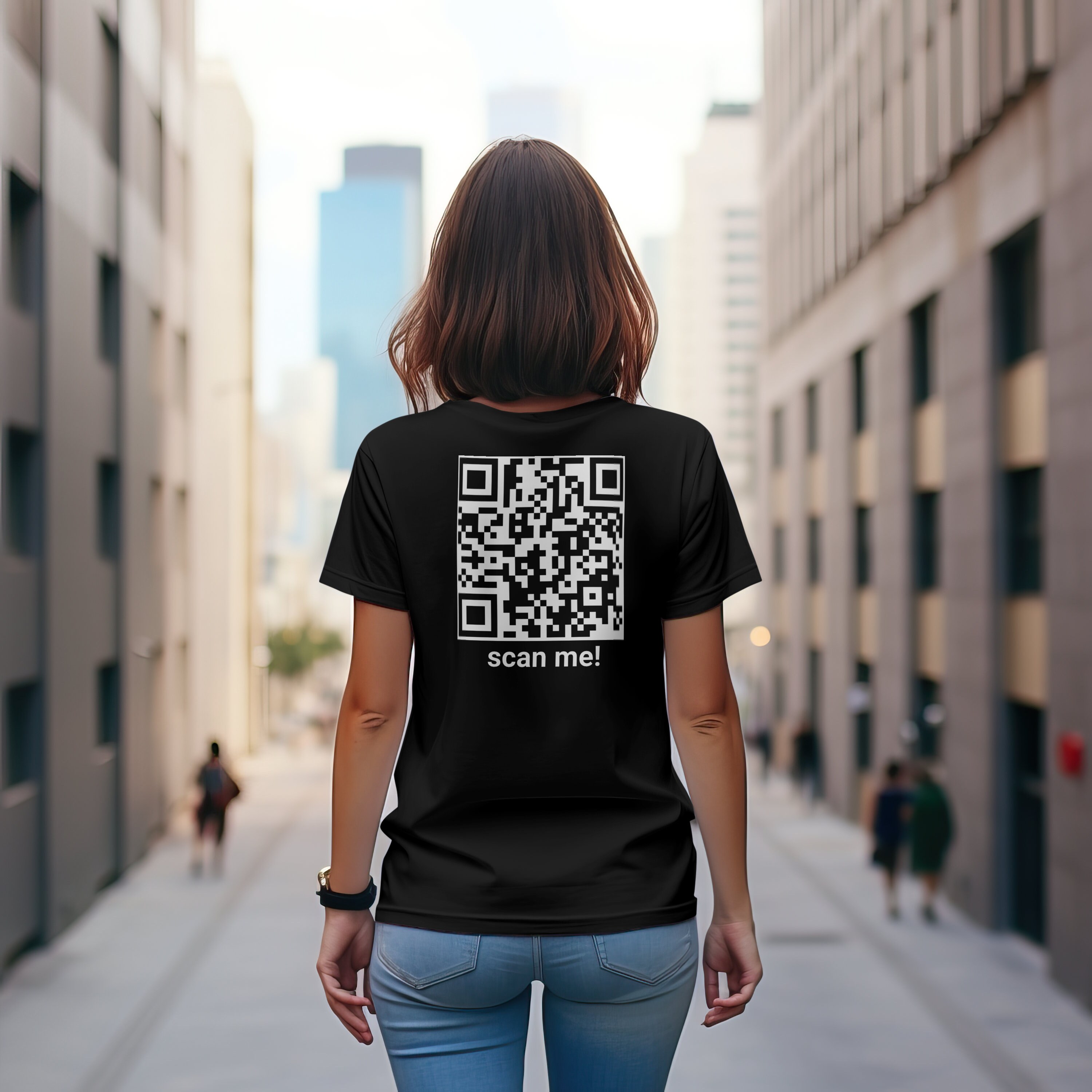 Customizable QR Code Funny T-shirt in Black With LIFETIME CHANGES 50/50 ...