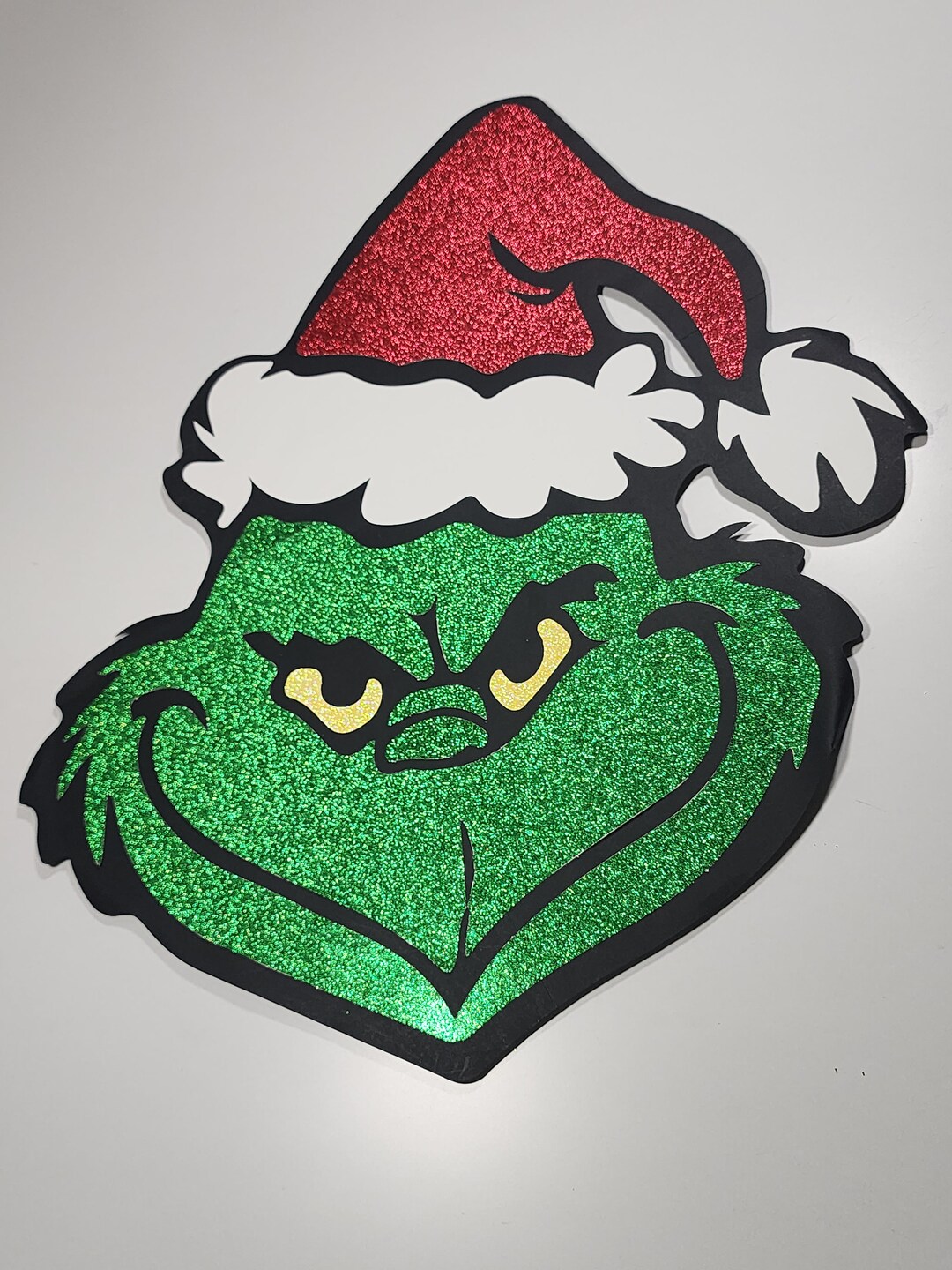 Grinch Head & Hands Glitter Cardstock Cutouts - Etsy