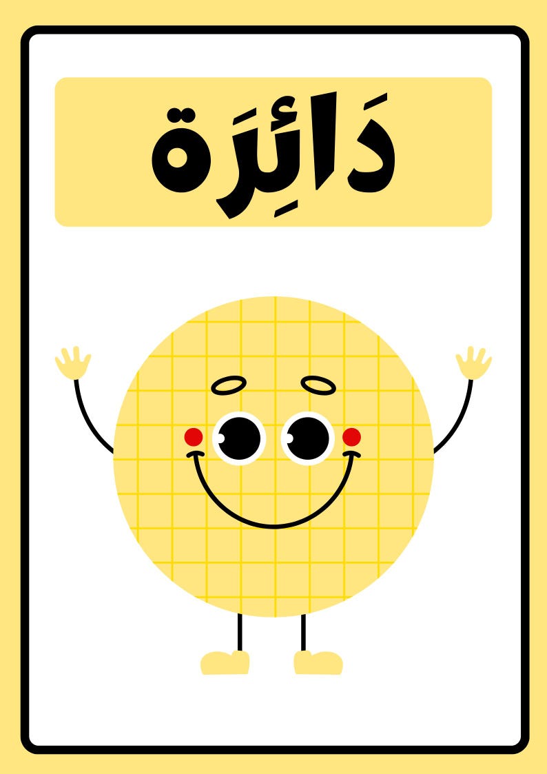 Shapes in Arabic - Arabic Classroom - Digital Print - Arabic Prints ...