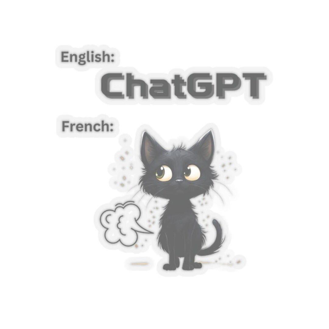 French Chatgpt Sticker Transparent Cat Kiss-cut Stickers Cute Pet Decor ...