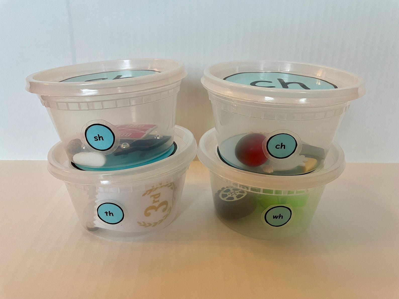 Digraph Letter Tubs With Mini Objects - 6 Objects per Digraph, Four ...