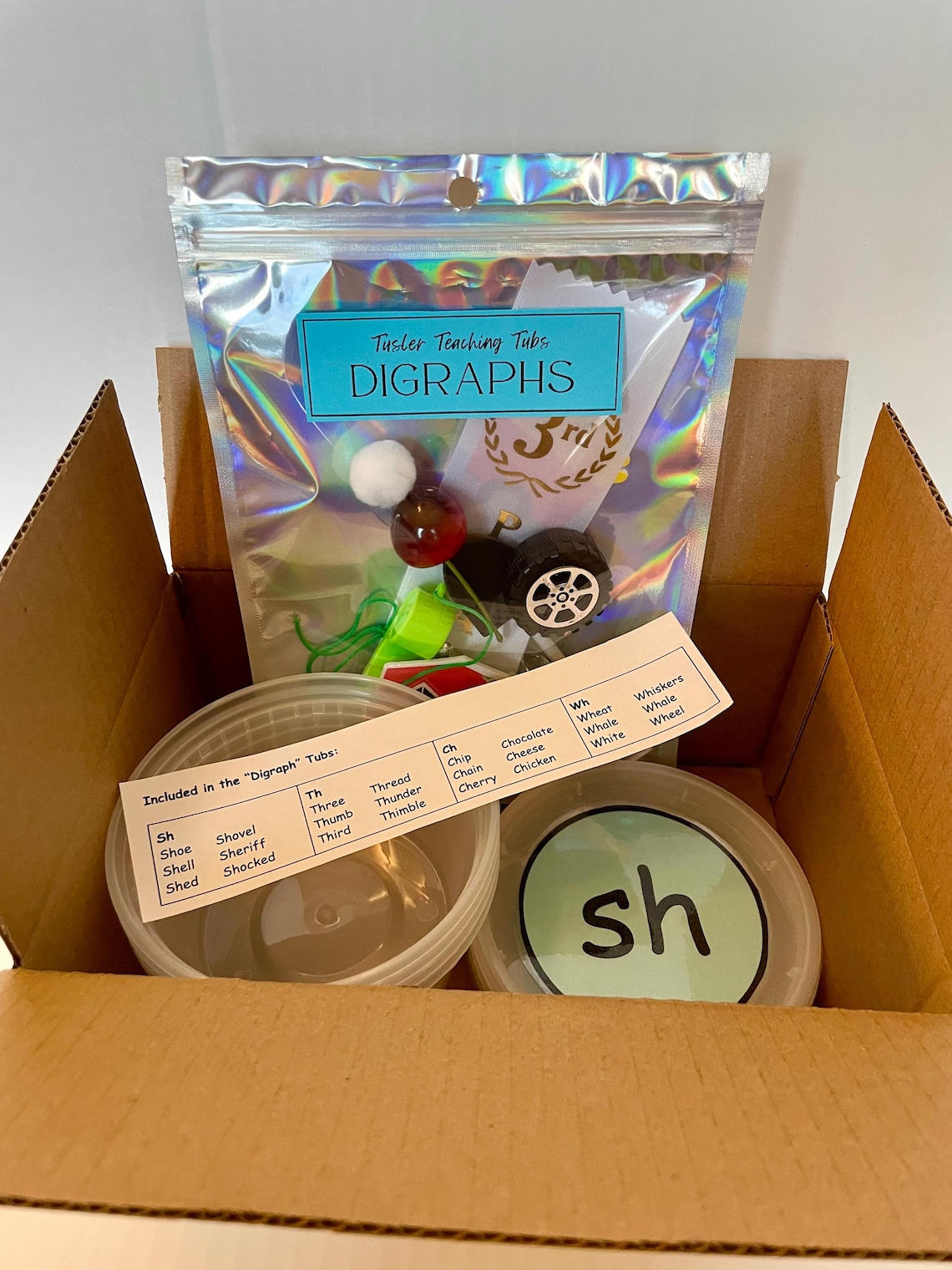 Digraph Letter Tubs With Mini Objects - 6 Objects per Digraph, Four ...