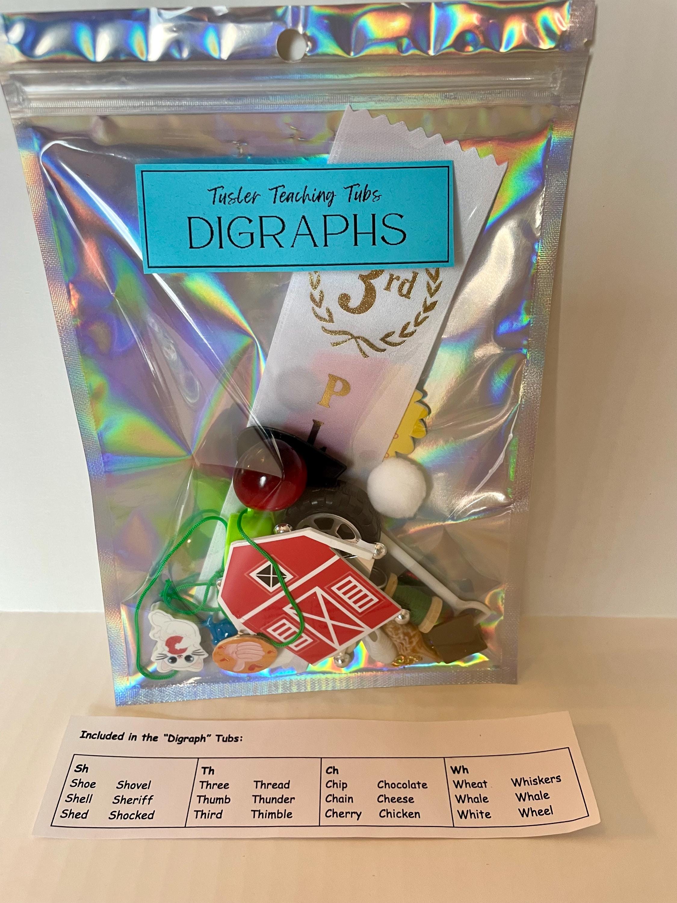 Digraph Letter Tubs With Mini Objects - 6 Objects per Digraph, Four ...