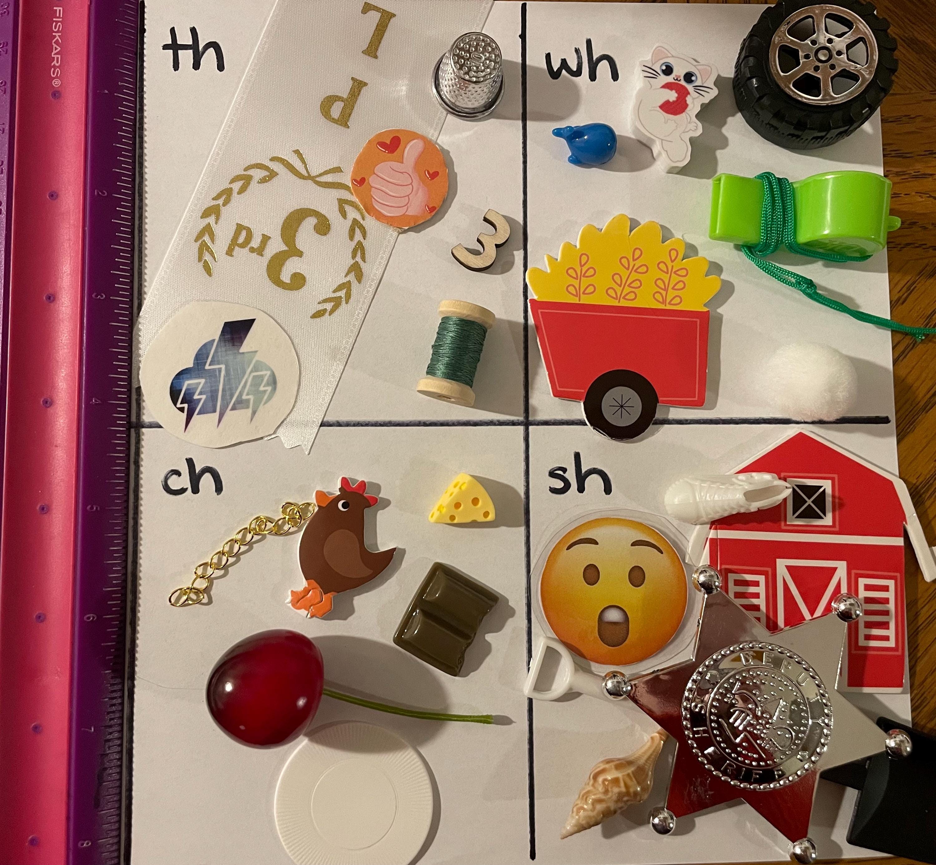 Digraph Letter Tubs With Mini Objects - 6 Objects per Digraph, Four ...