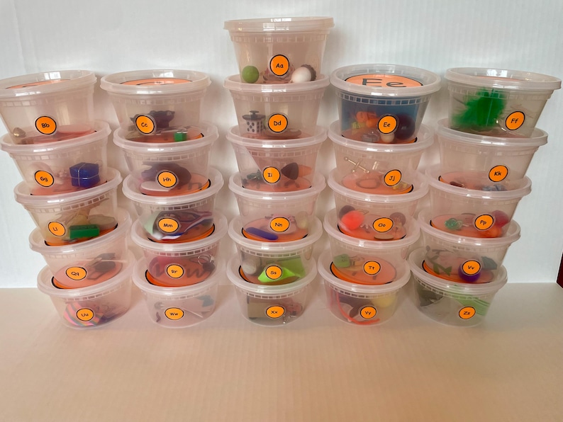 Alphabet Mini Objects Tubs + Activities - Etsy