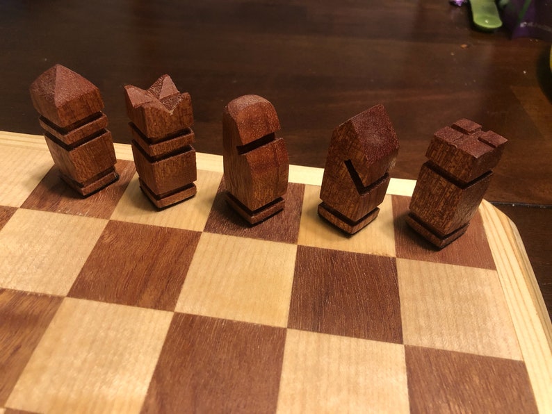 Chess Board and Pieces - Etsy