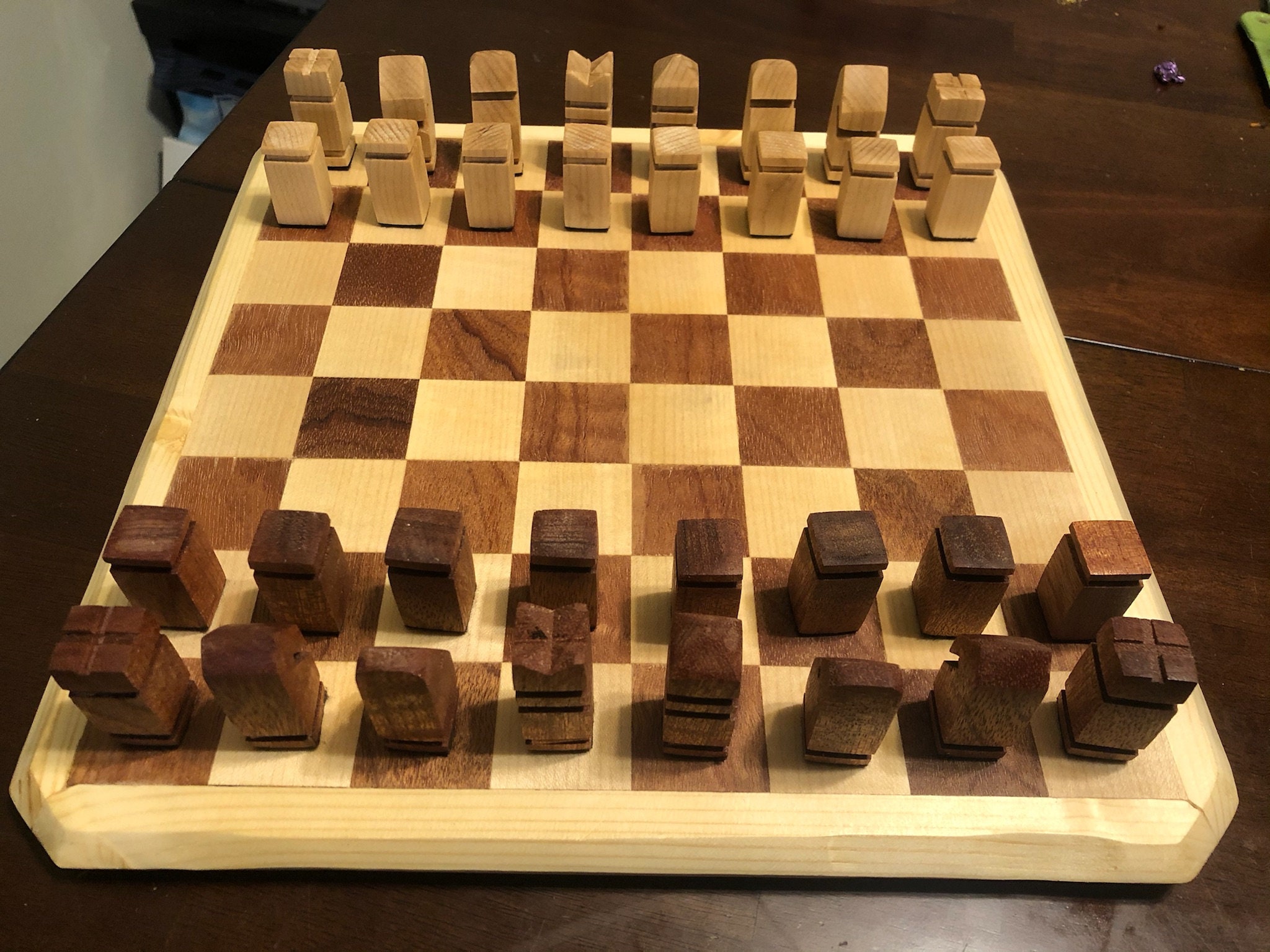 Chess Board and Pieces - Etsy