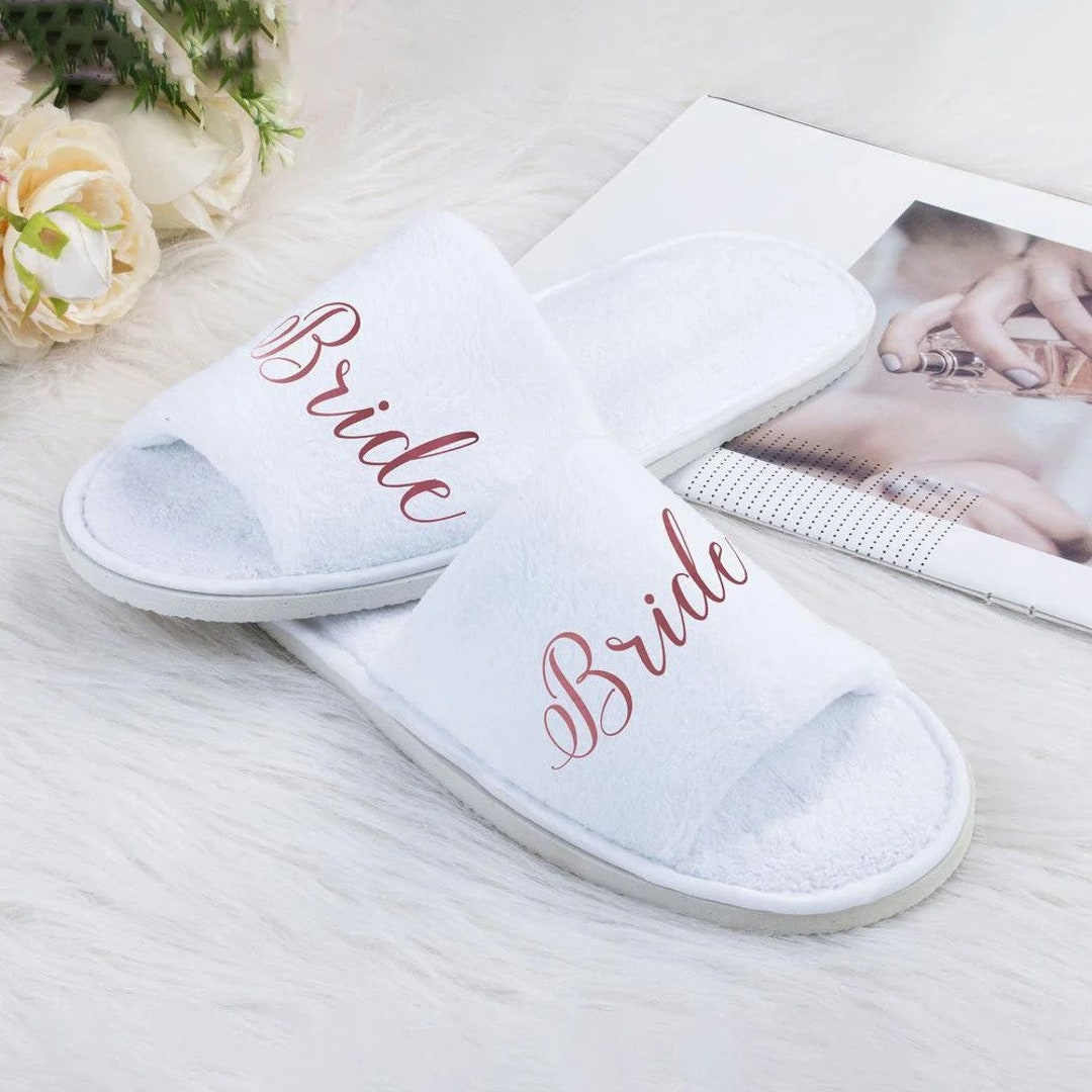 Personalized Bridal Shower Slippers Soft Disposable - Etsy