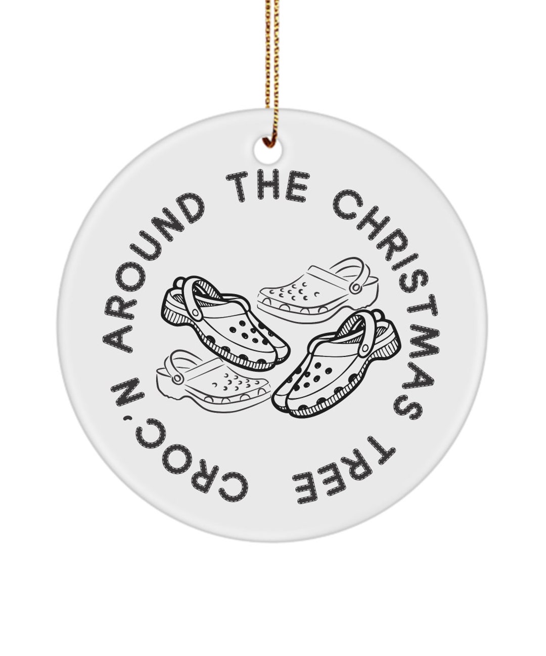 Croc'n Around the Christmas Tree Round Ornament - Etsy