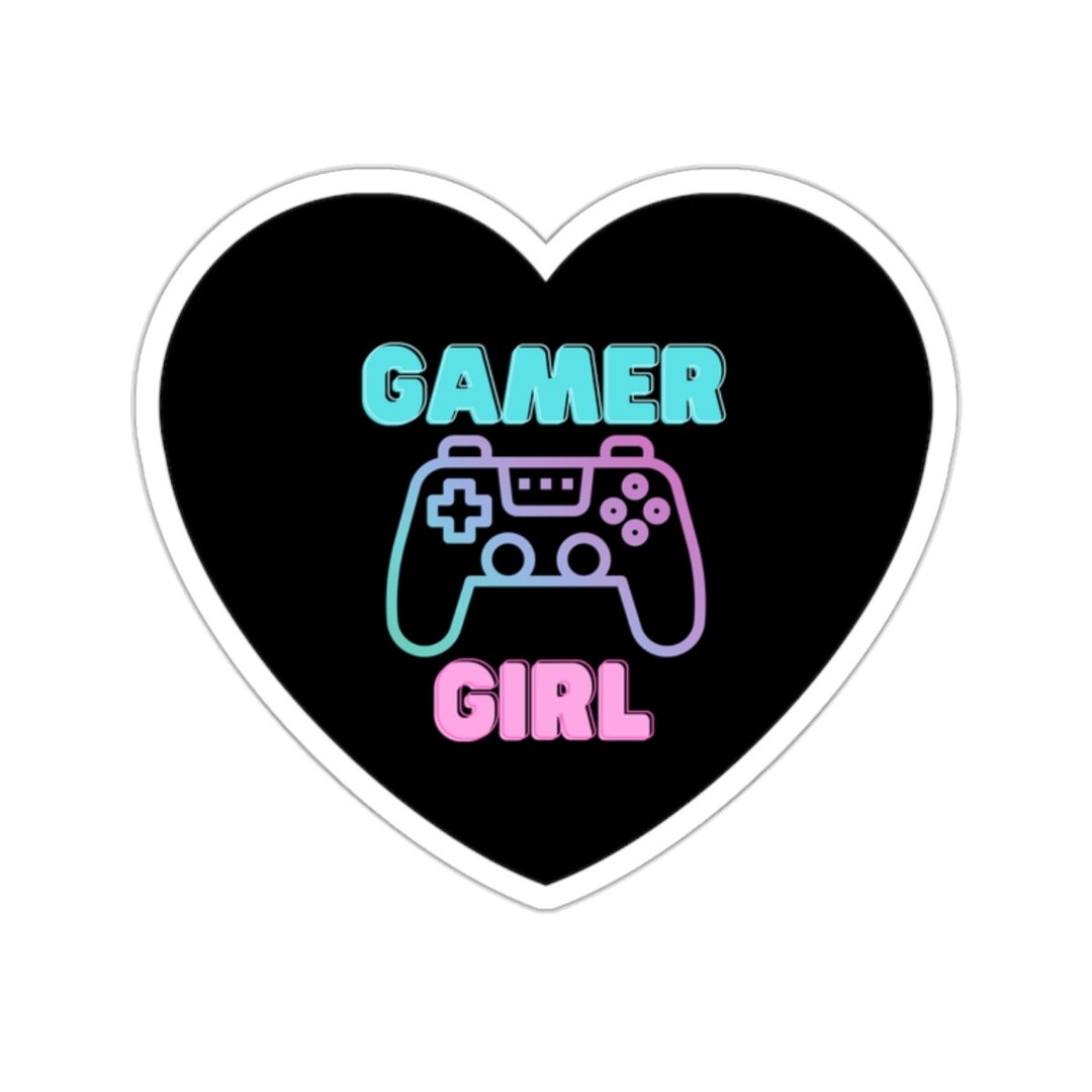 Gamer Girl Sticker (black Heart With Blue and Pink Console) - Etsy
