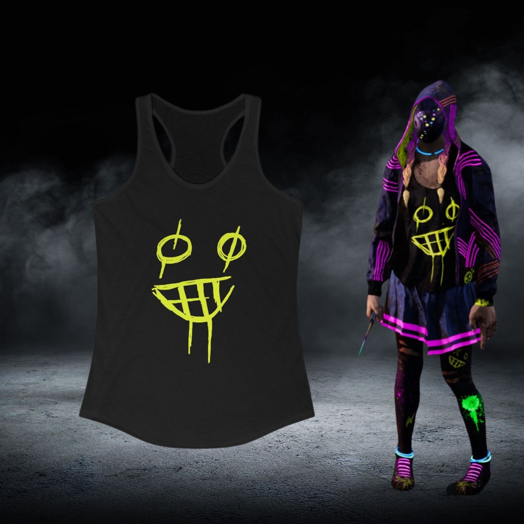 Horror Tank Top - Creepy Smile Neon Nights (compatible With Angsty ...
