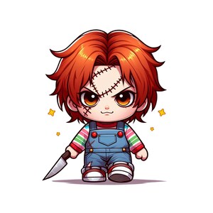 Chucky SVG Bundle - Cute Chibi Horror Character PNG, Slasher Movie SVG ...