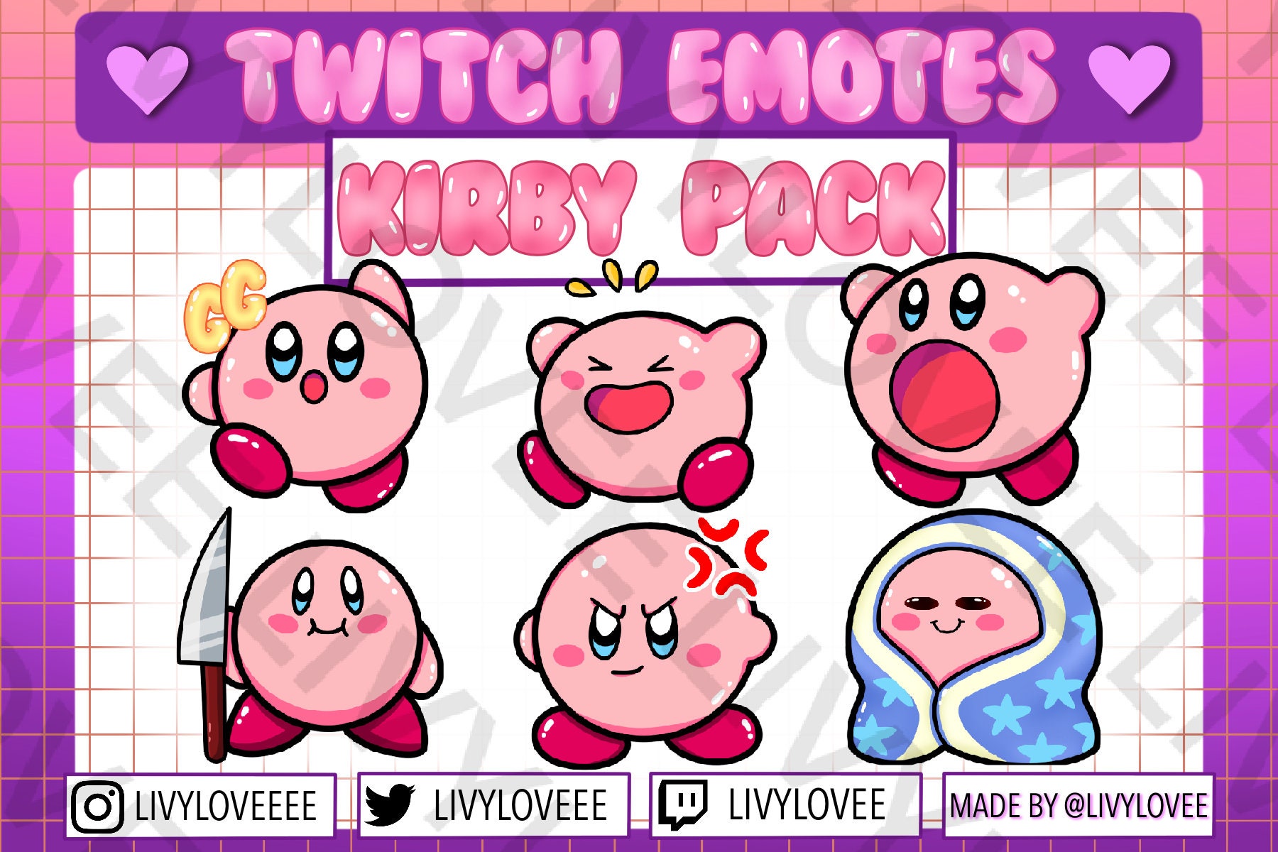 Kirby Emote Pack - Etsy