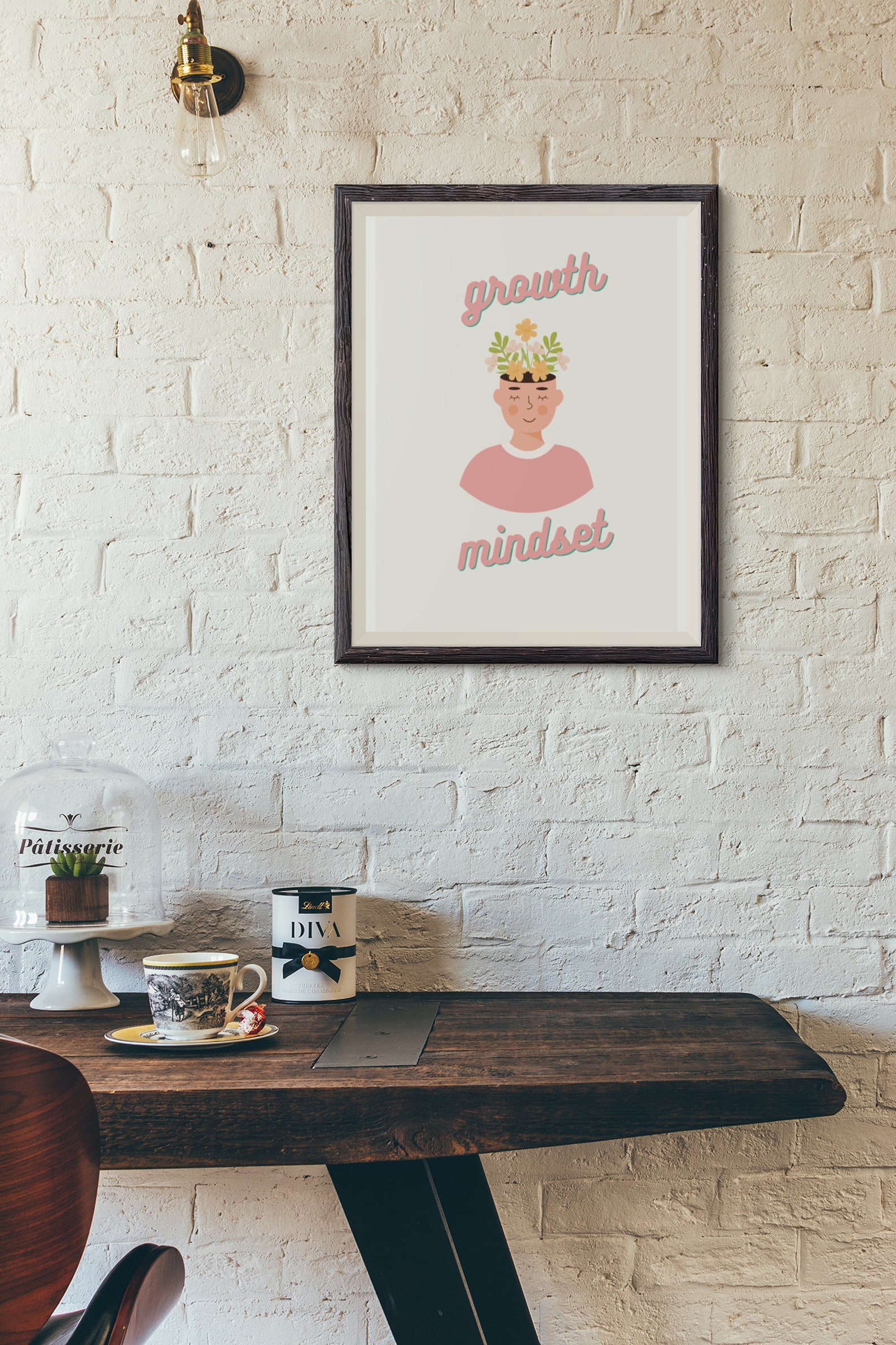 Growth Mindset Art: Therapy Office Decor, Mental Health Print (digital ...