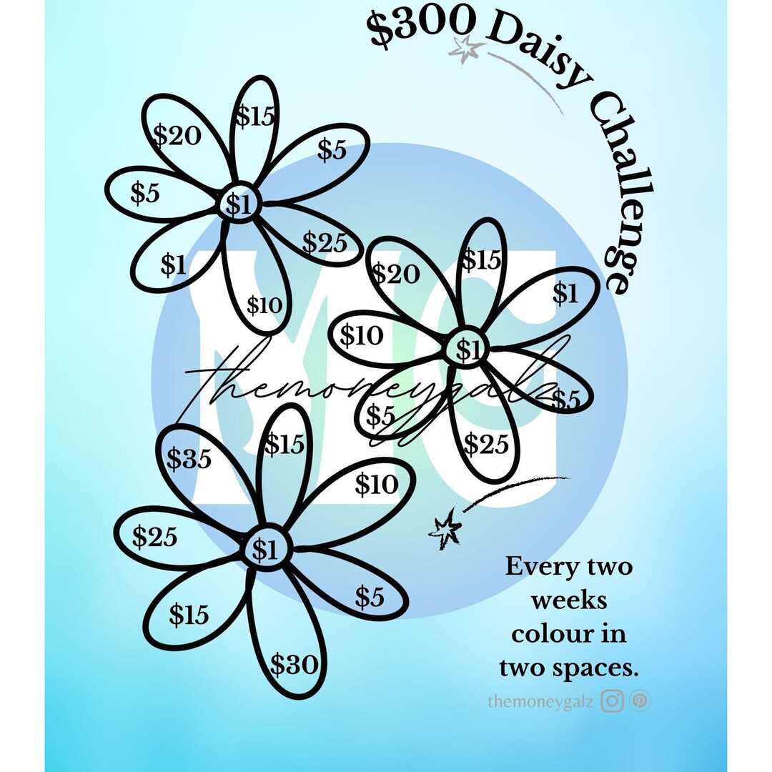 300 Dollar Daisy Savings Challenge - Etsy