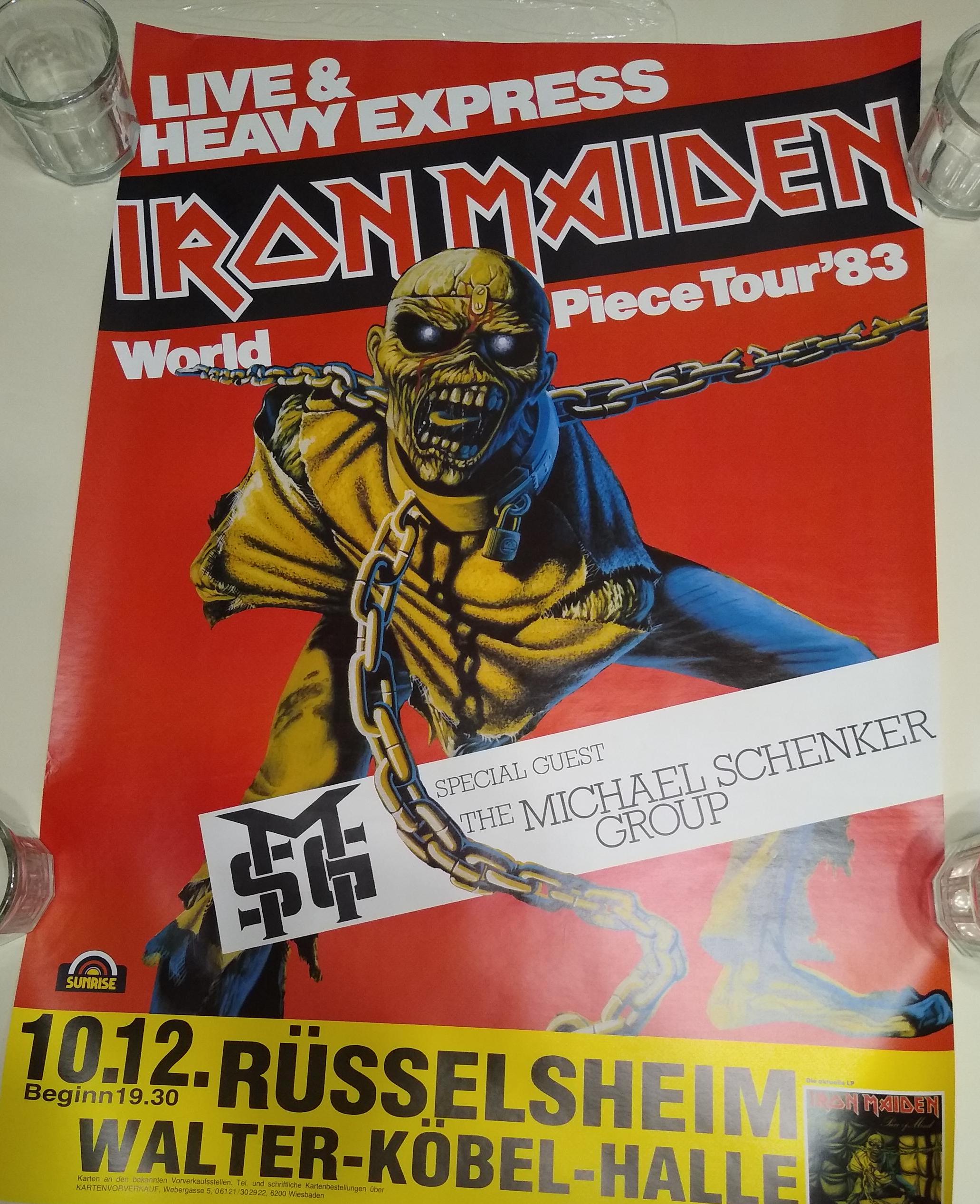 IRON MAIDEN Piece of Mind Tour Poster 1983 Vintage Rare , With MSG ...