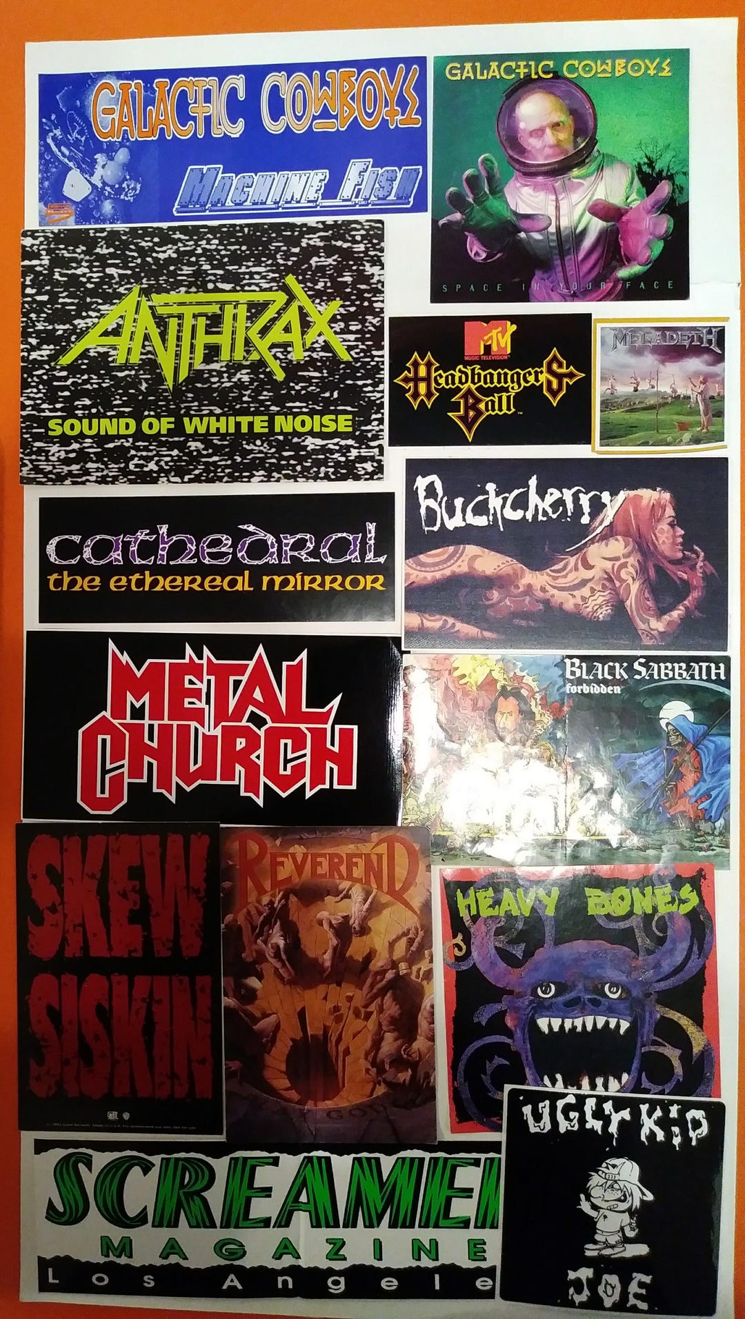 Hard Rock Band Stickers '90s Nineties Vintage Heavy Metal KNAC Anthrax ...
