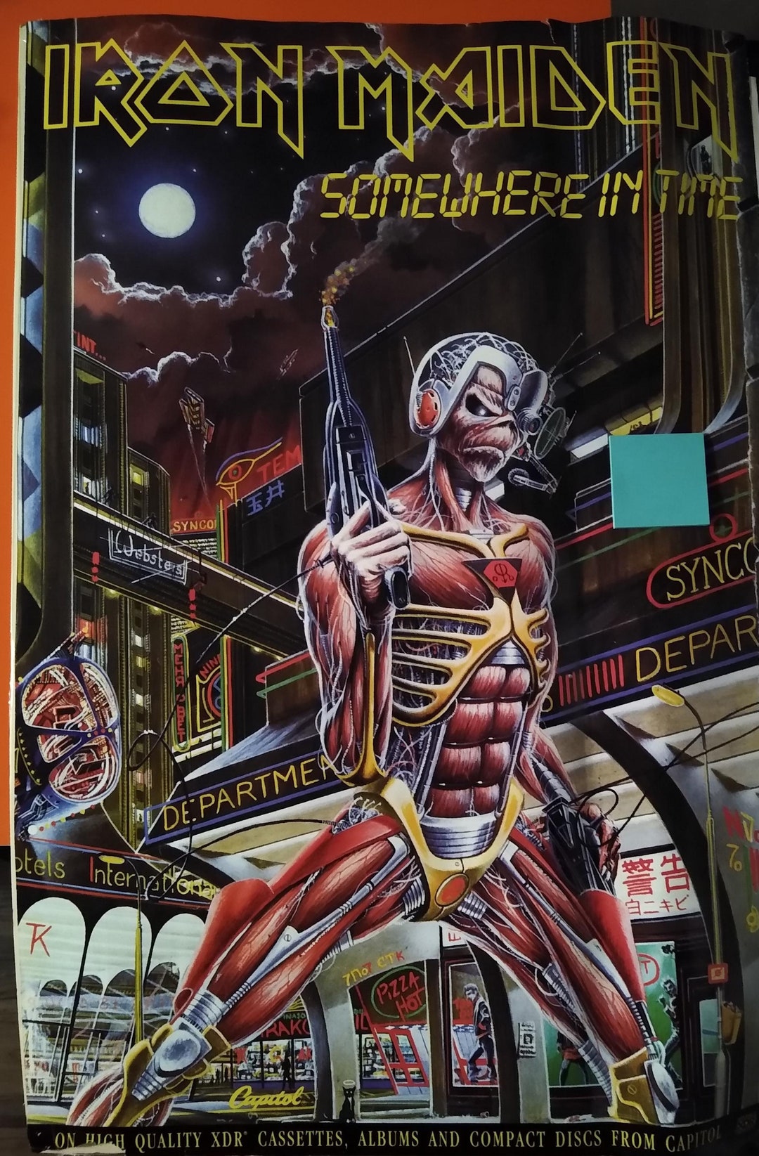 IRON MAIDEN Vintage Rare Poster Somewhere in Time LP 1986 Heavy Metal ...