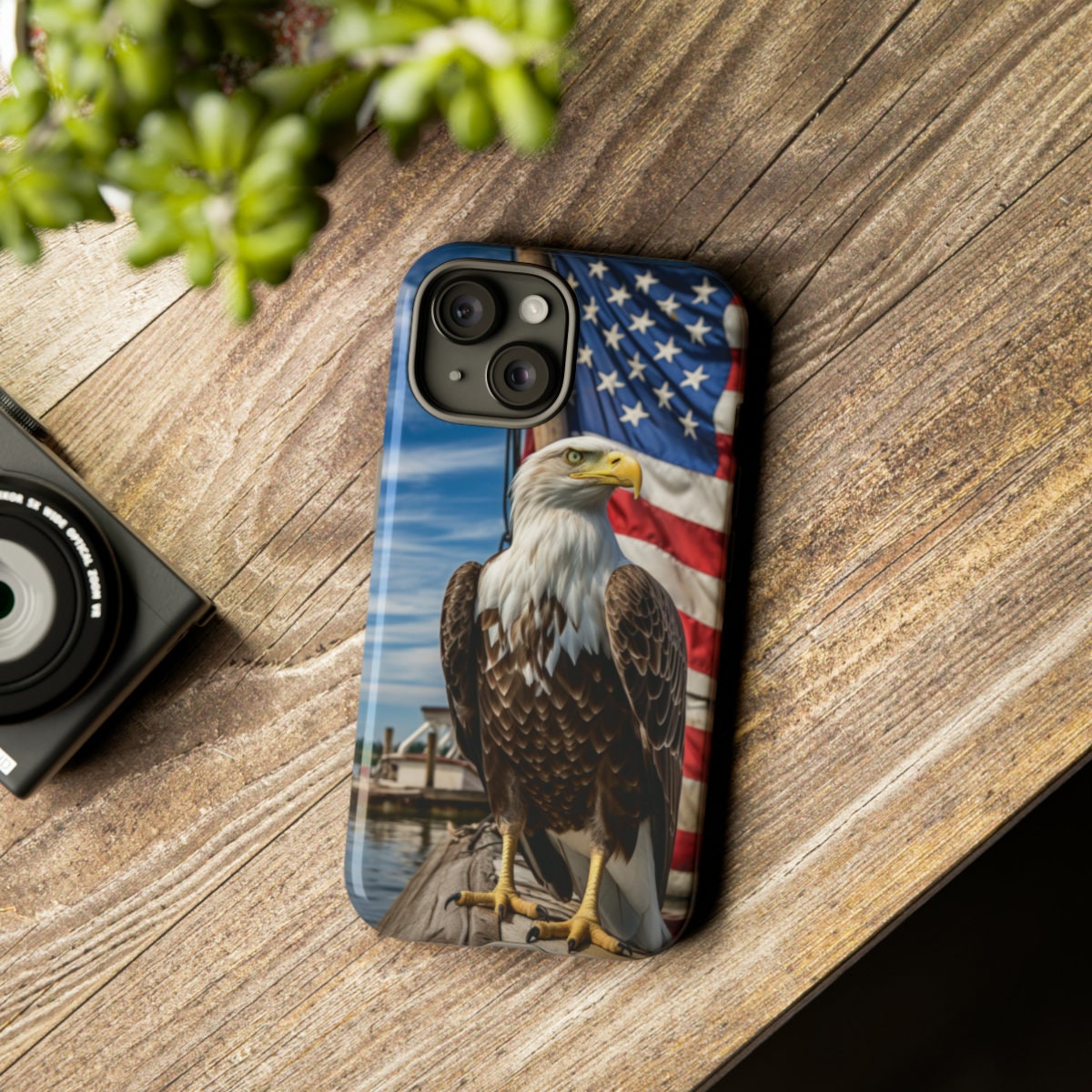 Patriotic Phone Case With American Flag and Bald Eagle Quality ...