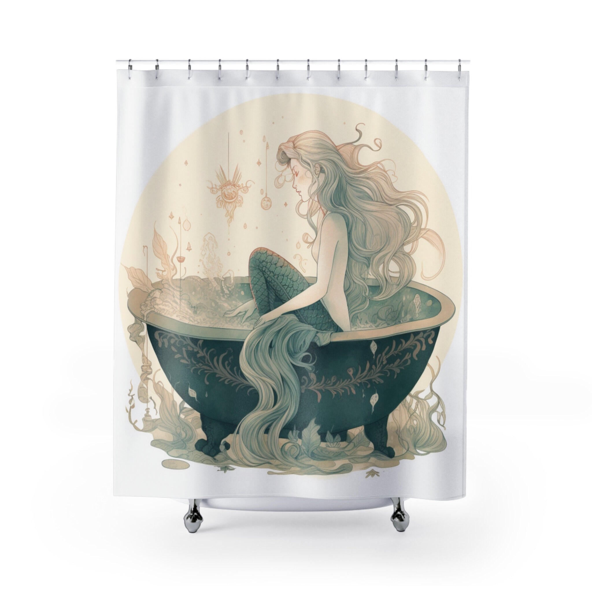 Mermaid Shower Curtain Mermaid Bathroom Decor Under The Sea Shower