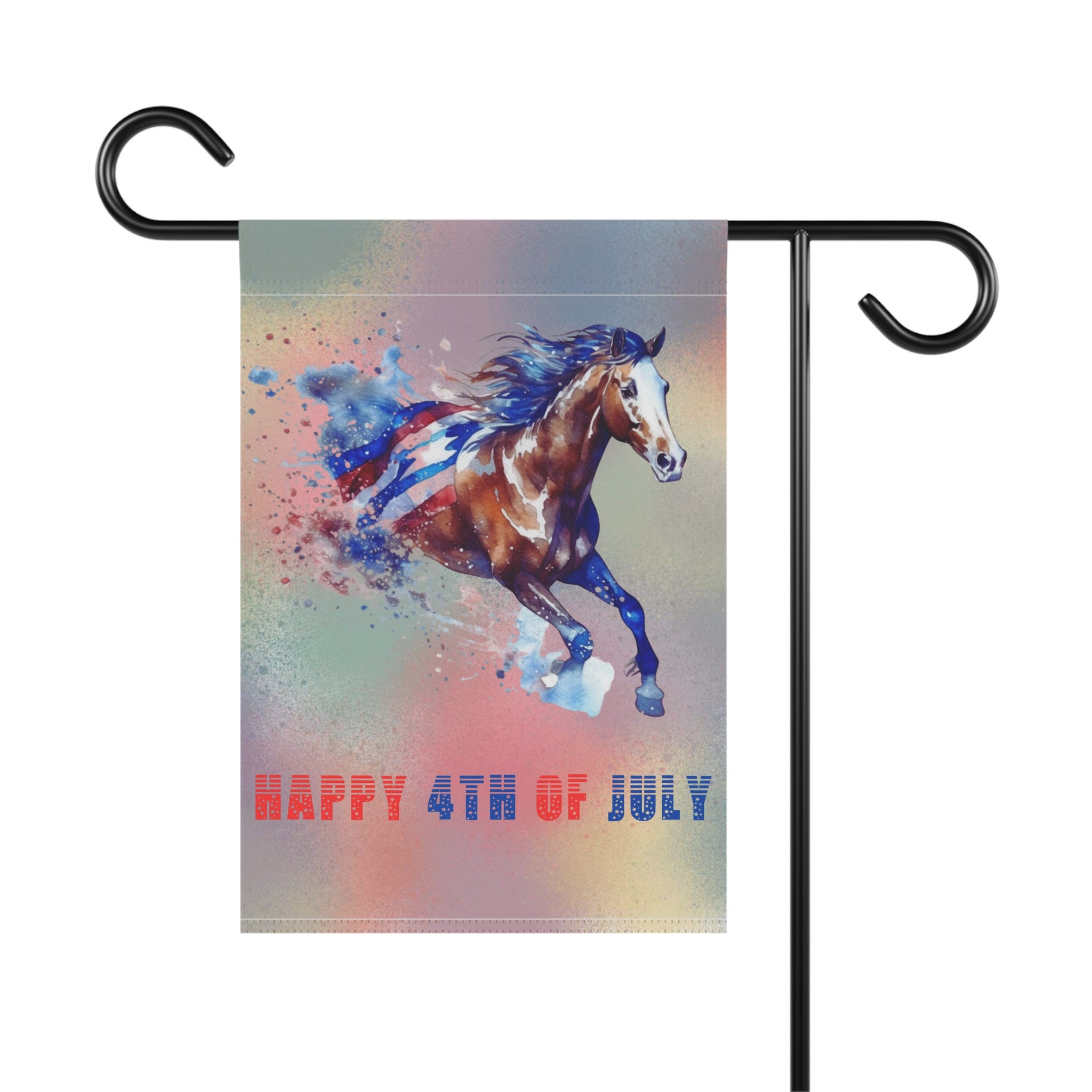 Horse Patriotic Garden & House Banner Fourth of July Flag Horse Lover ...