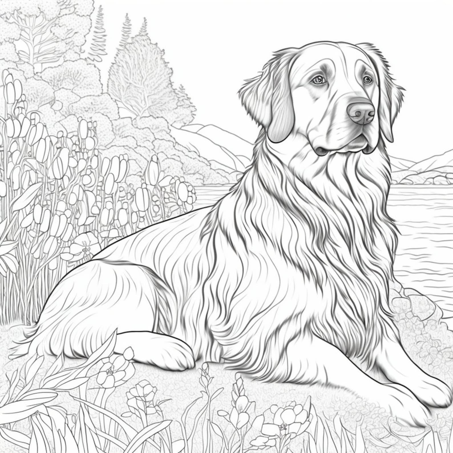 10 Printables Dog Coloring Pages Instant Digital Download PDF - Etsy