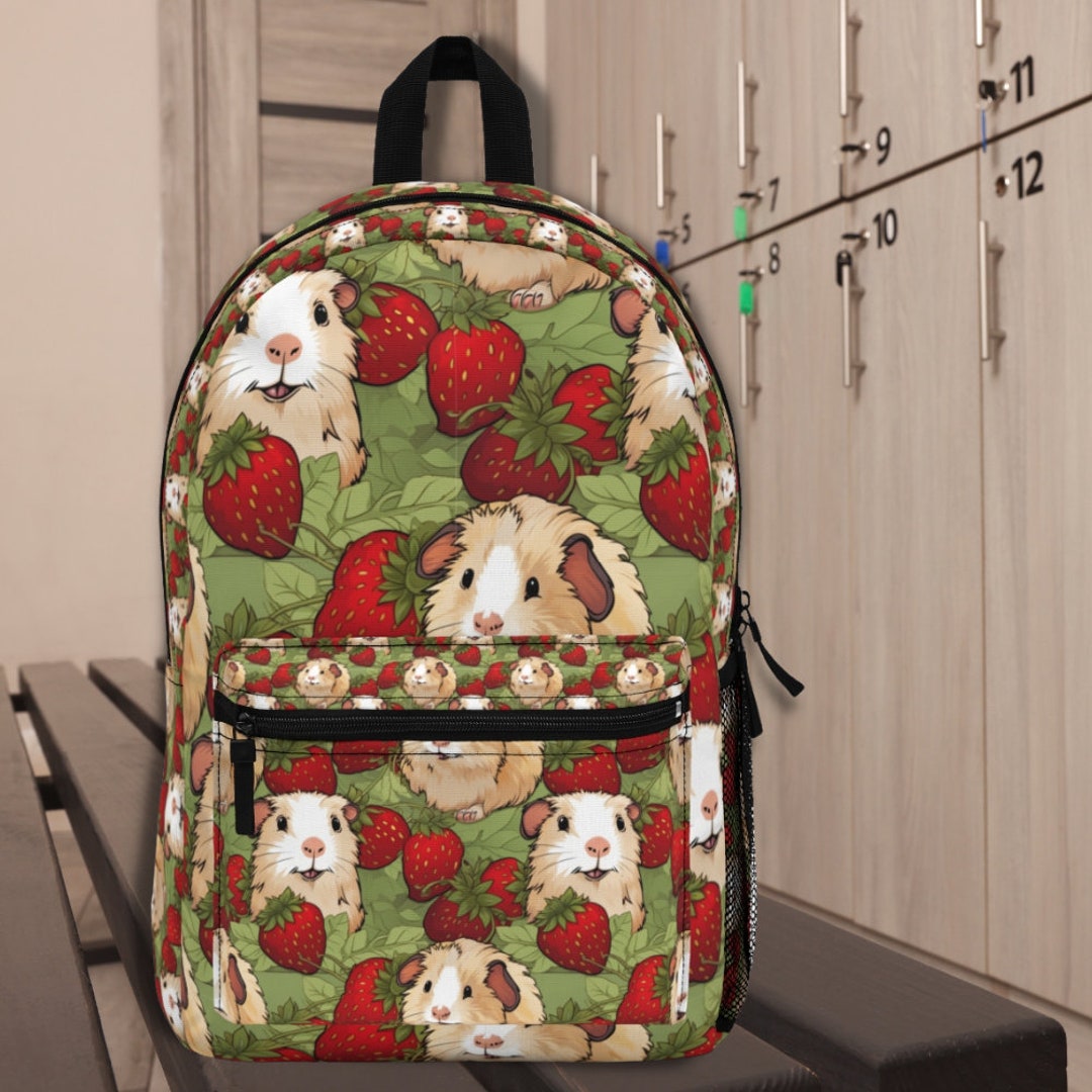 Guinea Pig and Strawberry Backpack Fun and Whimsical Kids Back-to ...