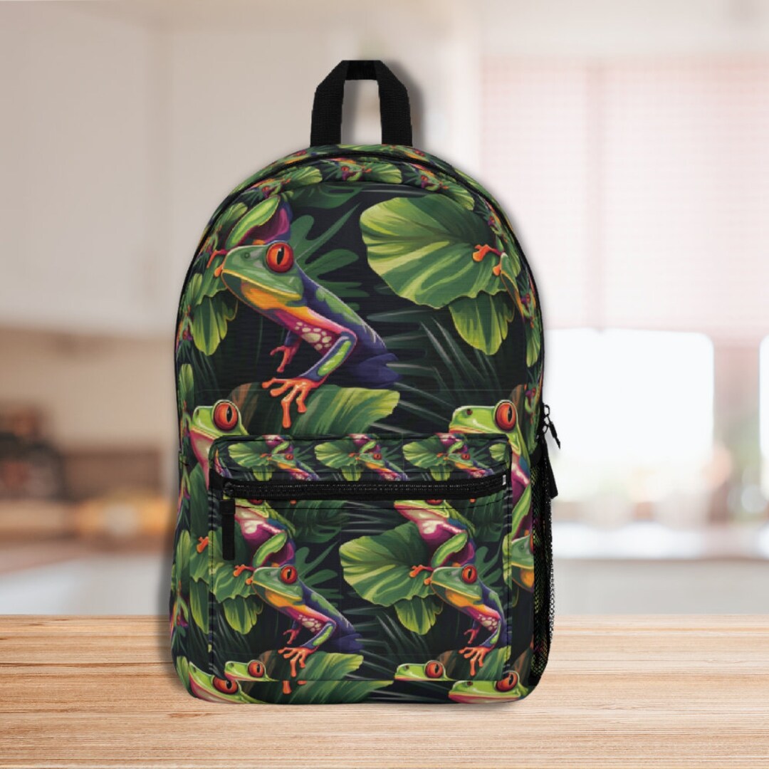 Tropical Tree Frog Backpack Vibrant Back to School Bag With Playful ...