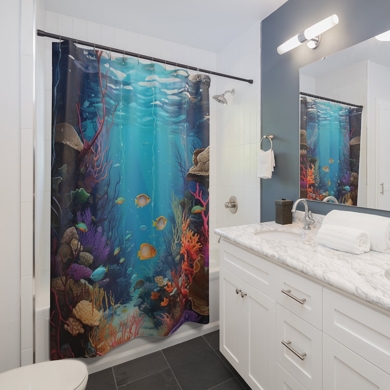 Fish Shower Curtain - Etsy
