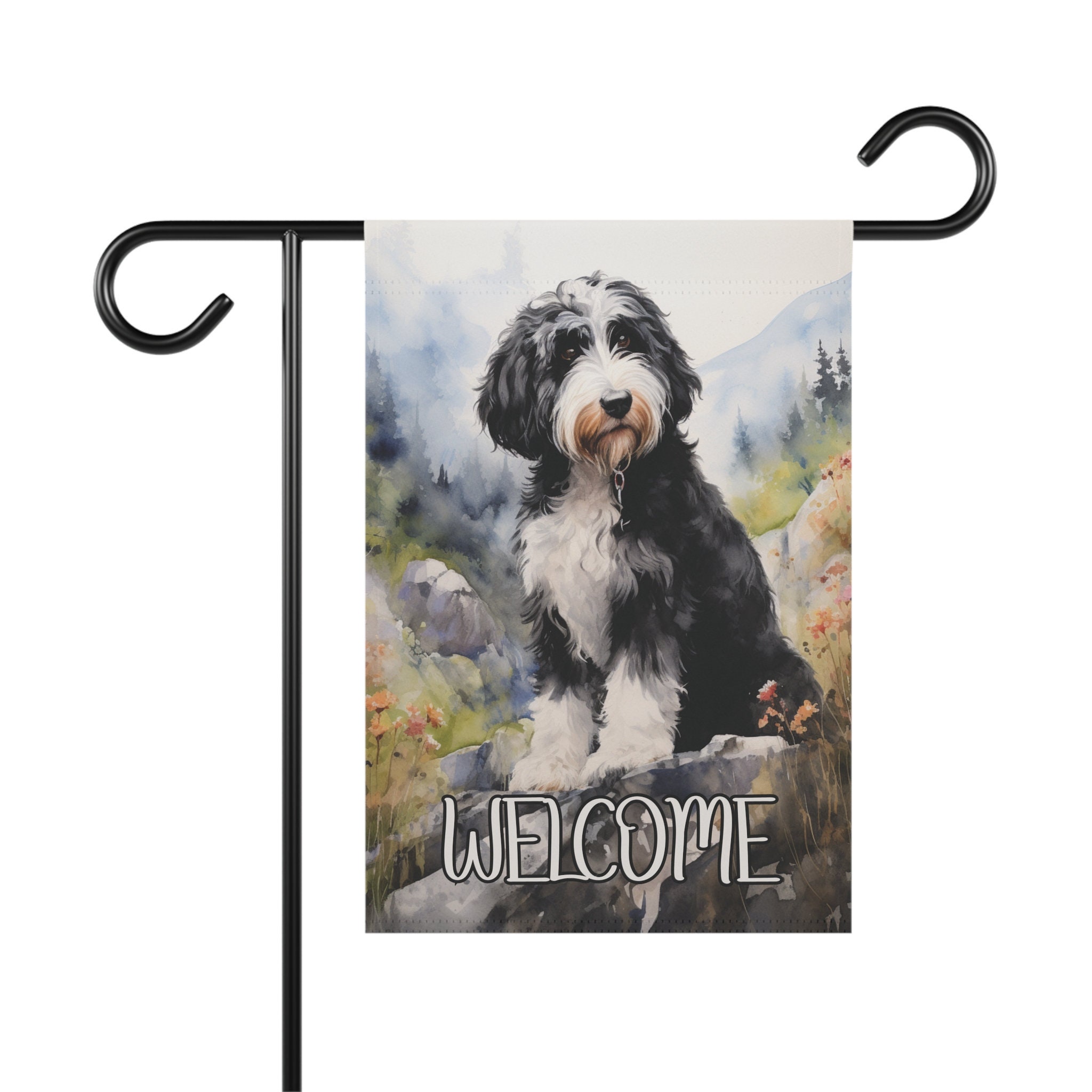 Bernedoodle Dog Welcome Banner, House Flag, Garden Banner, Dog Lover ...