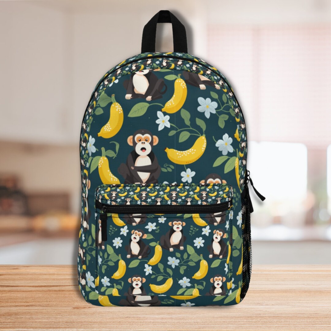 Monkey Backpack Back to School Bookbag for Kids Travel Backpack - Etsy