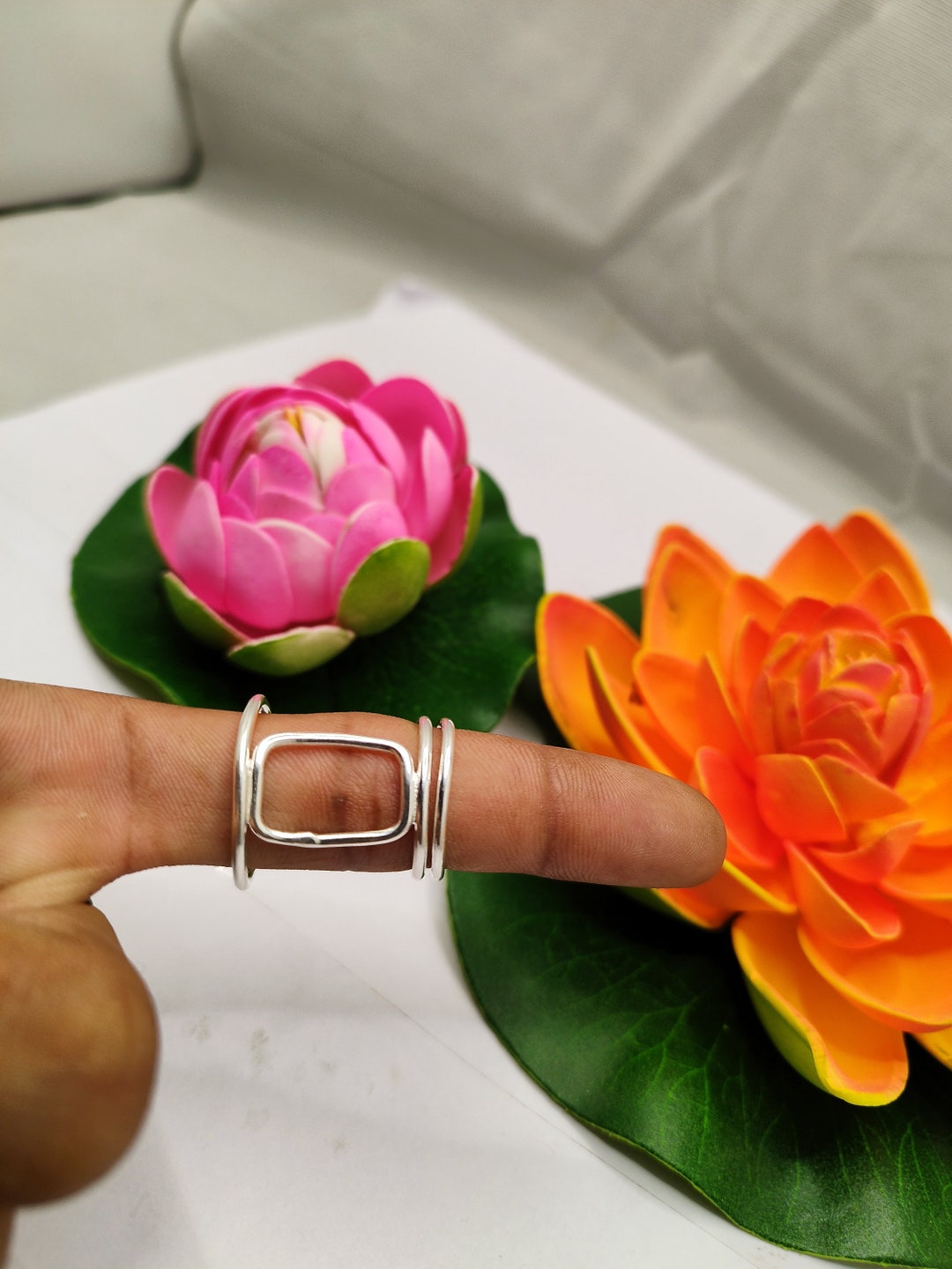 Sterling Silver Splint Ring, Swirls Style, Joint Finger Ring - Etsy