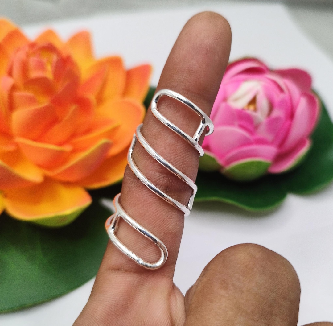 Sterling Silver Platedplated Arthritis Finger Splint Ring, Knuckle ...