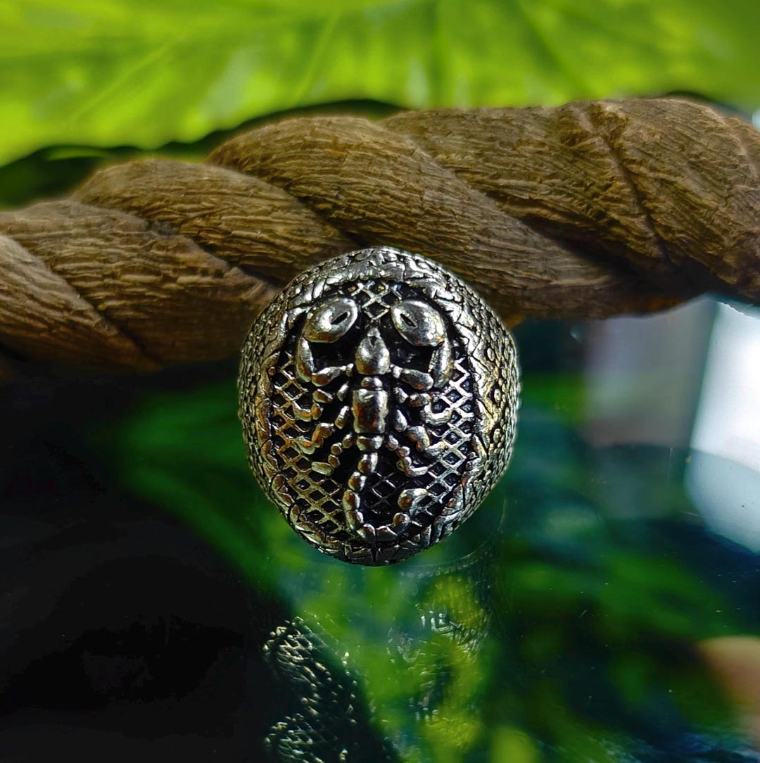 Oxidized Silver Scorpion Ring, Biker Signet, Scorpio Zodiac - Etsy