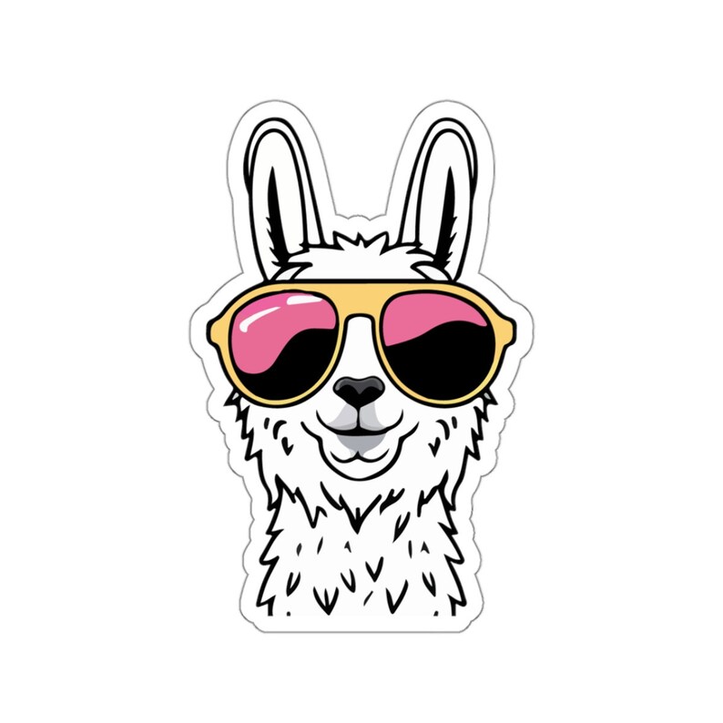 Llama Sticker Llama Gift Llama Sunglasses Sticker - Etsy