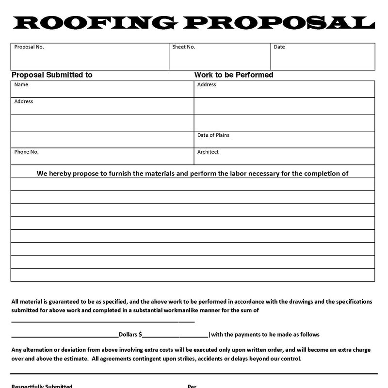 Roofing Proposal Template - Etsy
