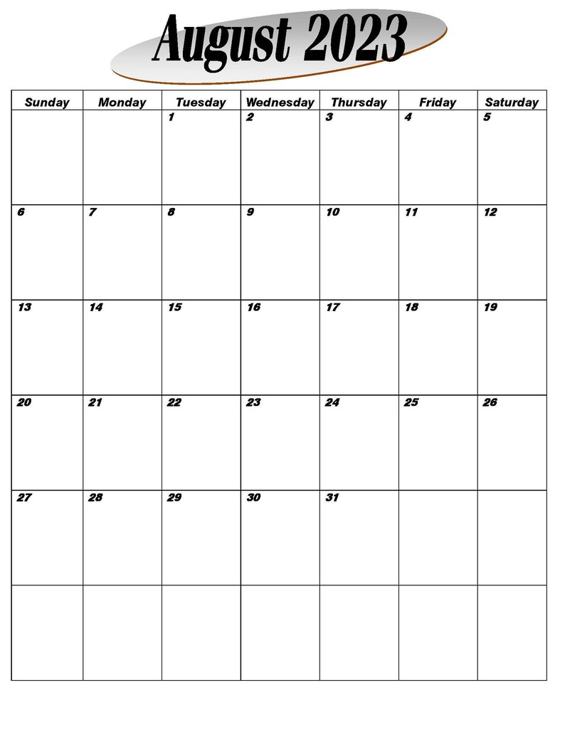 12 Month Calendar August 2023-july 2024 | Printable| Instant ...