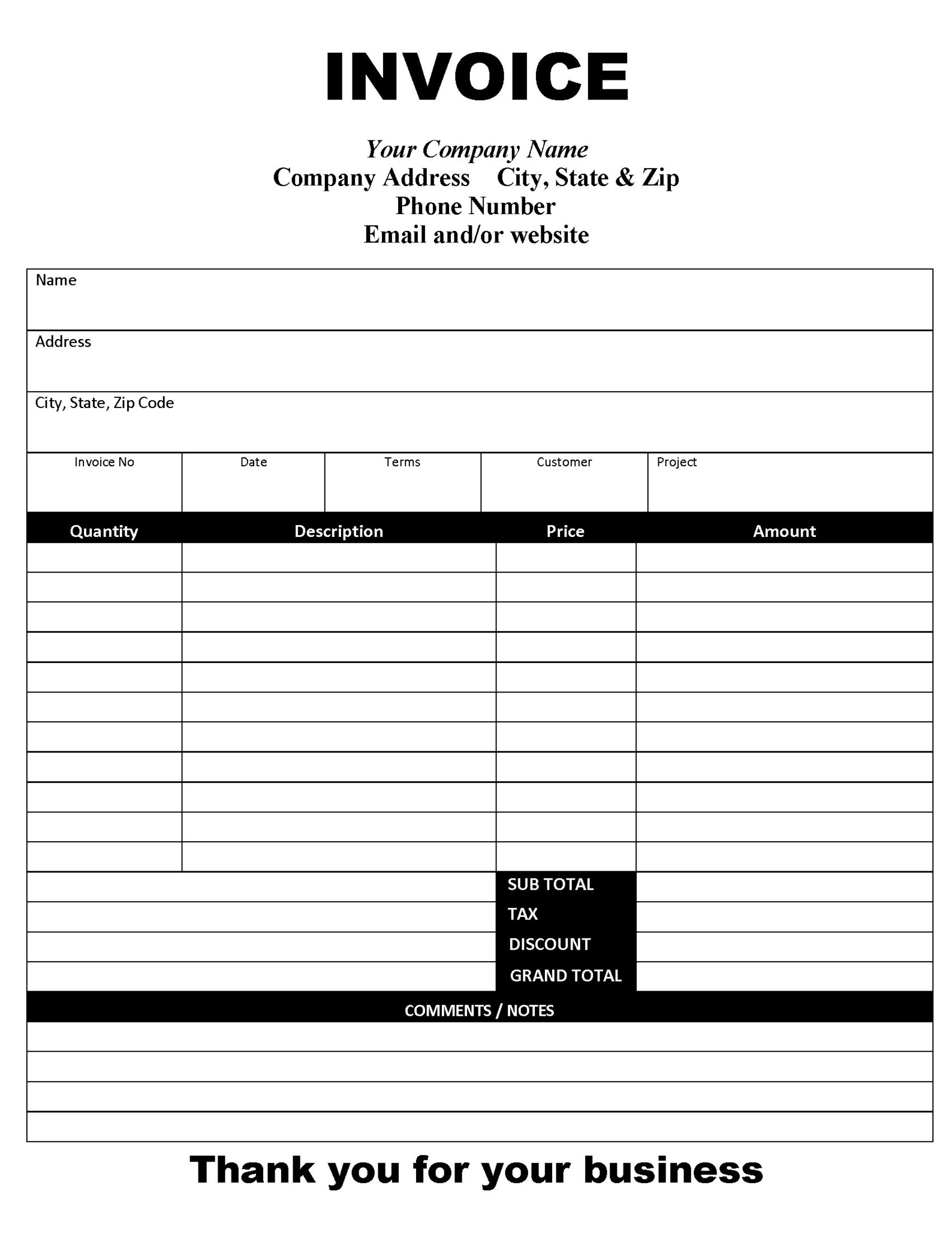Estimate Invoice Template | Documented | PDF Business | Printable ...