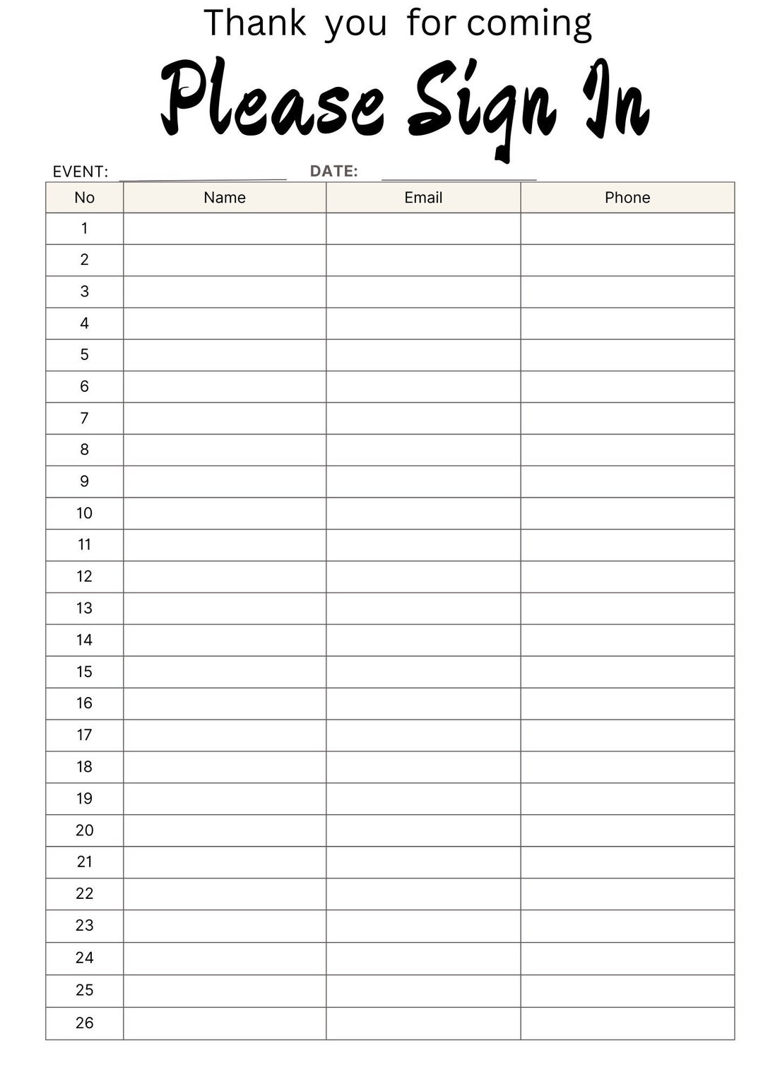 Open House Sign-in Sheet | Real Estate Marketing | Instant Download ...