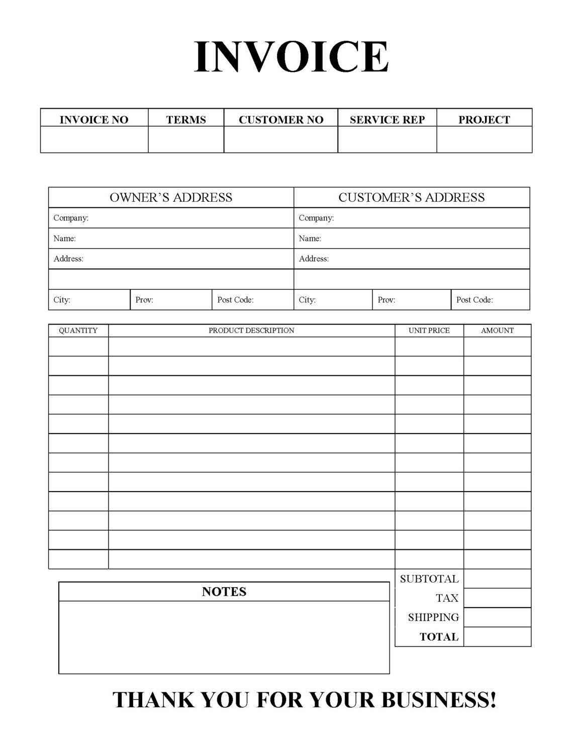 ESTIMATE-INVOICE White Lined Template | NCR | Printable Form |1st - Etsy