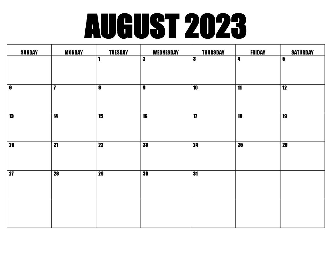 Fiscal School Year Calendar August 2023-july 2024 Printable Instant ...