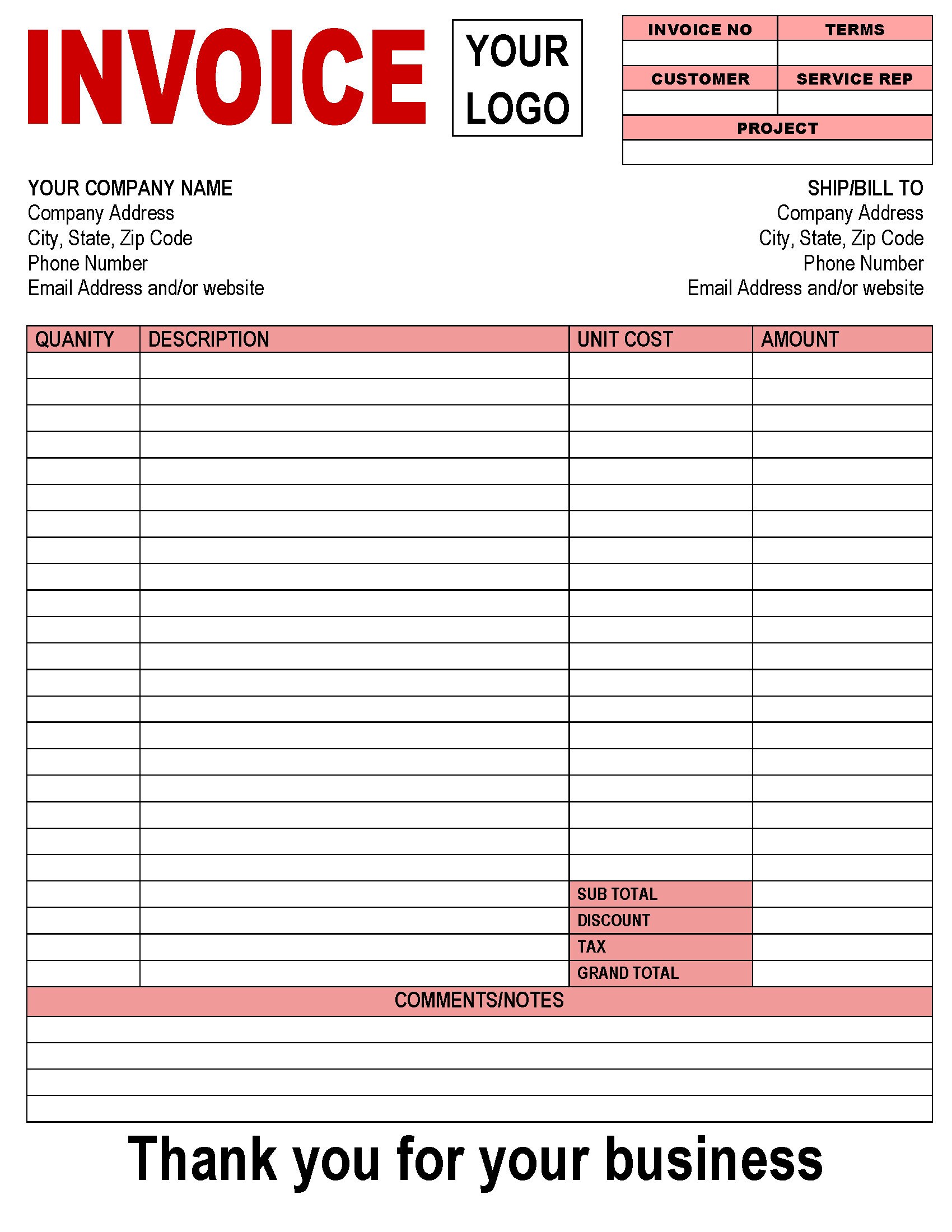 ESTIMATE-INVOICE Red Template | Printable Form | Finer Style Edition - Etsy