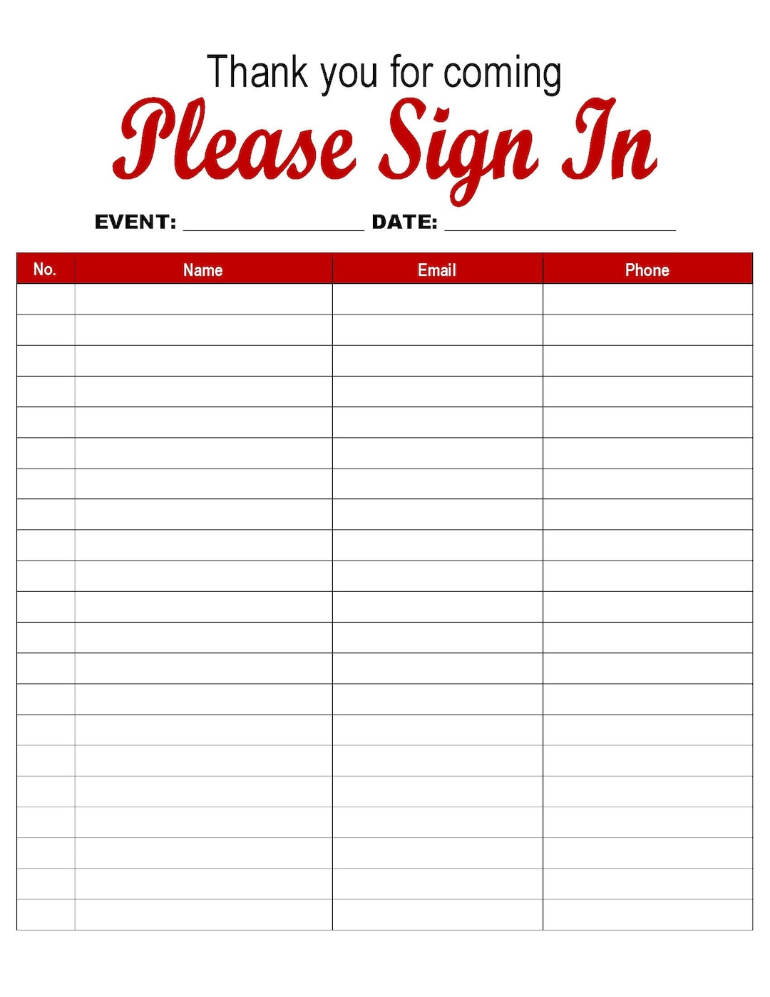 Open House Sign-in Sheet | Real Estate Marketing | Instant Download ...
